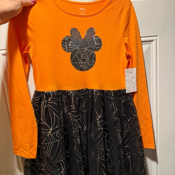 Disney | Dresses | Disney Orange And Black Minnie Mouse Dress | Poshmark